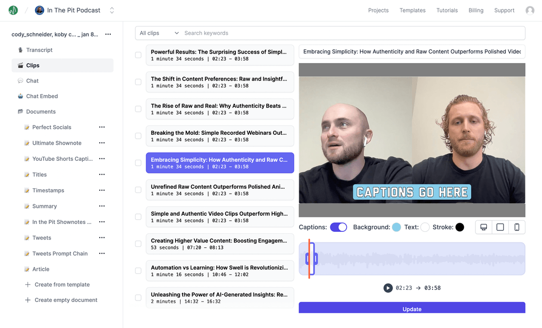 Swell AI | Repurpose Audio or Video Content for Every Marketing Channel